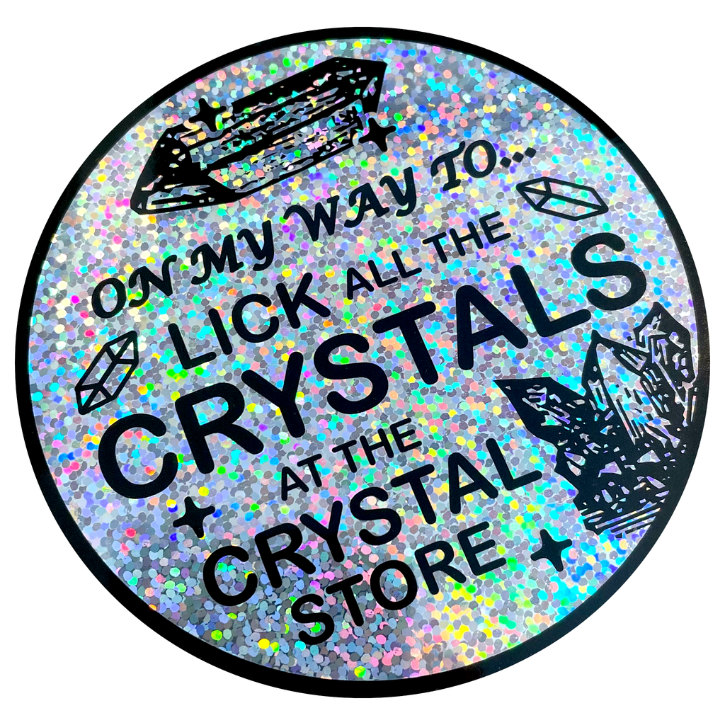 "Crystal Licker" Round Sparkle Sticker – Indie South