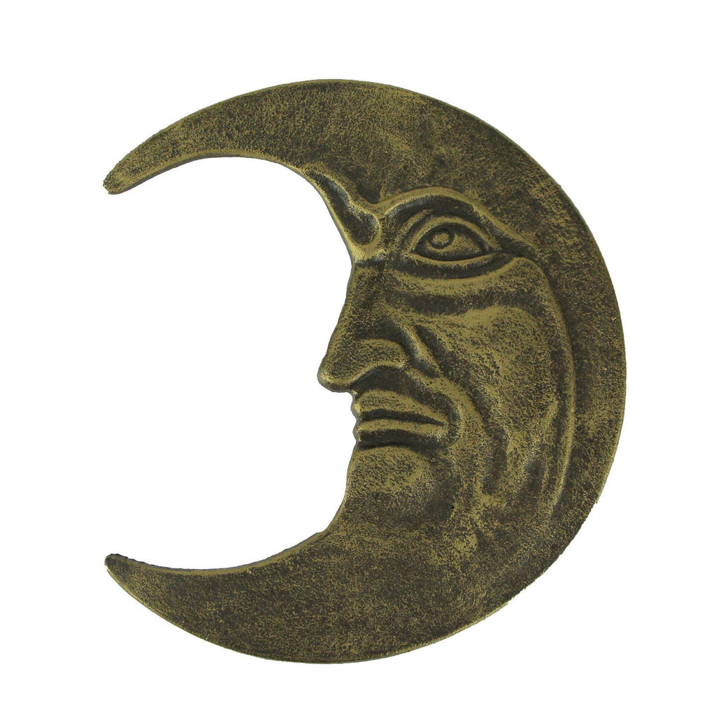 Crescent Moon Face Wall Hanging - Bronze Finished Cast Iron – Indie South